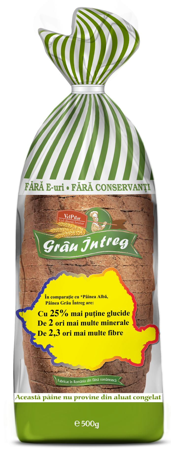 PAINE INTEGRALA GRAU INTREG 500 G – Paco Supermarket | Acum și online!